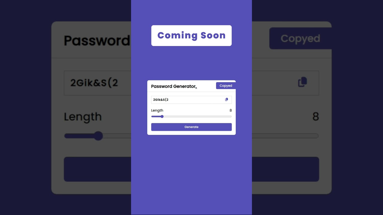 Random Password Generator #Short #html #css #javascript #password #random