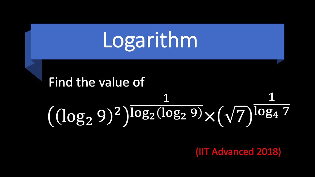 Logarithm | IIT Advanced 2018 Problem| Important Question 08 | #Log #NTSE #KVPY #RMO
