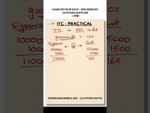 Day 12 - Free GST Complete Course - ITC Calculation Part 2 - taxation accountant commerce