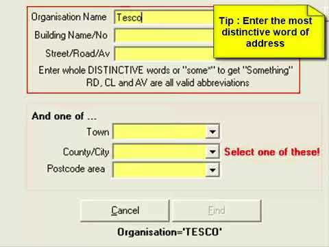 Simply Postcode: Desktop Demo of Full Address Searching