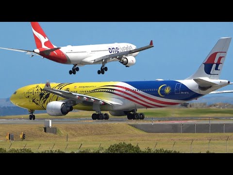 🇳🇿 Auckland Airport (AKL) Plane Spotting, New Zealand / Takeoffs and landings (Runway 23L)