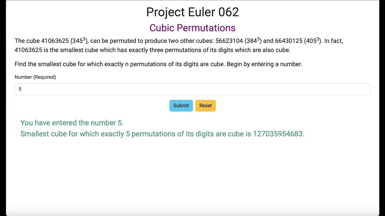 Project Euler 062 - Cubic Permutations