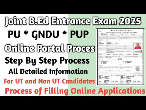 Joint B.Ed Entrance Exam * Process To Fill Online Application Form With Correction Fee Payment