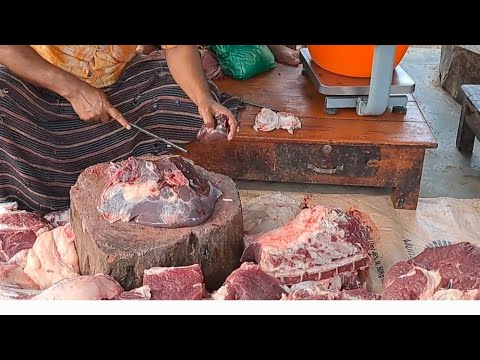 Halal meat π cutting process knife a skill butcher nagarbathon bajar l
