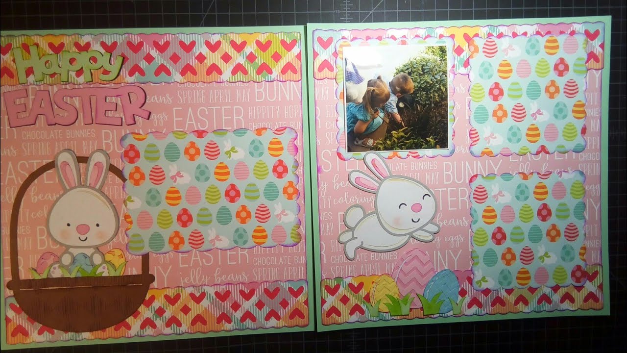 Easter Egg Hunt Scrapbook Process Layout