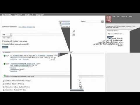 Using JSTOR to find journal articles in history