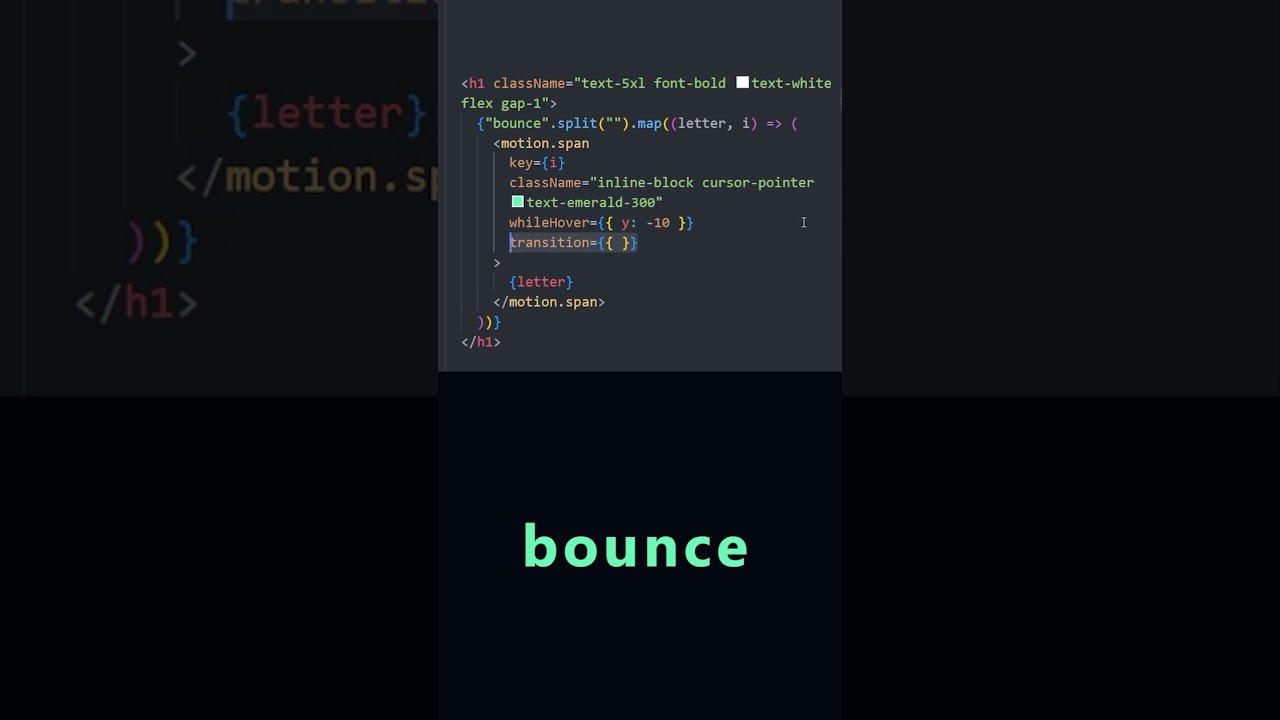 Text Bounce Animation with Framer Motion #tailwindcss #coding #react #web #css #tutorial #coding #js