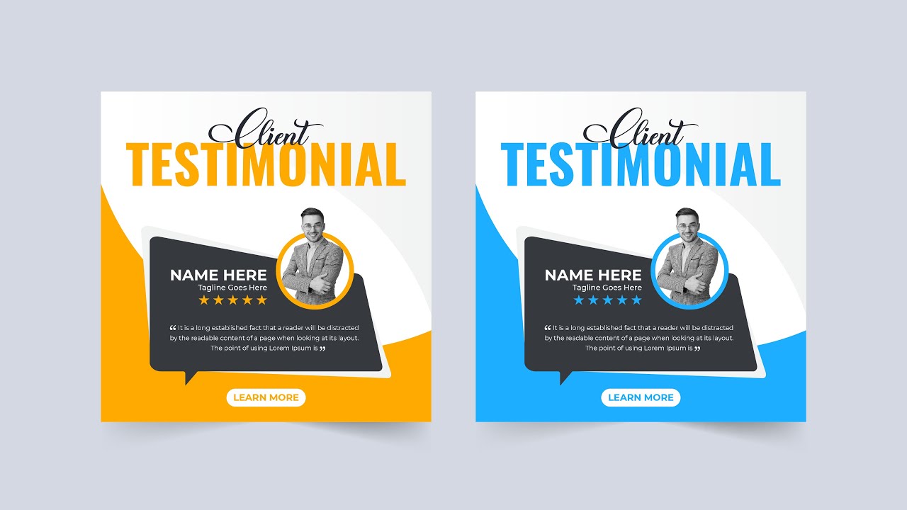 Client Testimonials Template Free Download | Business Testimonial Template Vector