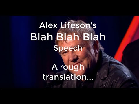 Alex Lifeson's Blah Blah Speech with Subtitles