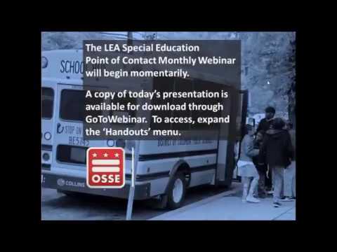 April 2017 LEA Special Education Points of Contact LEA SE POC Webinar