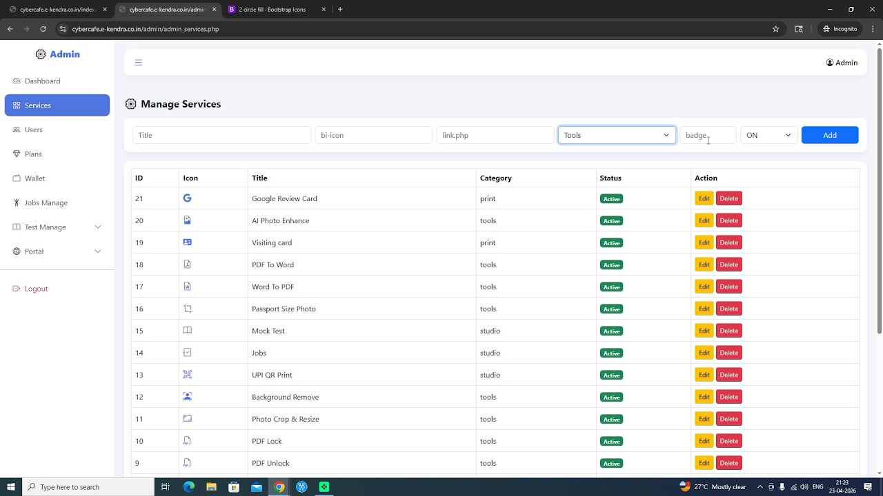 Admin Demo | PDF Tools, Image Tools & Card Printing System