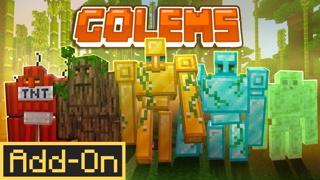 GOLEMS ADDON: 27 Buildable Golems Added to Minecraft Bedrock Survival