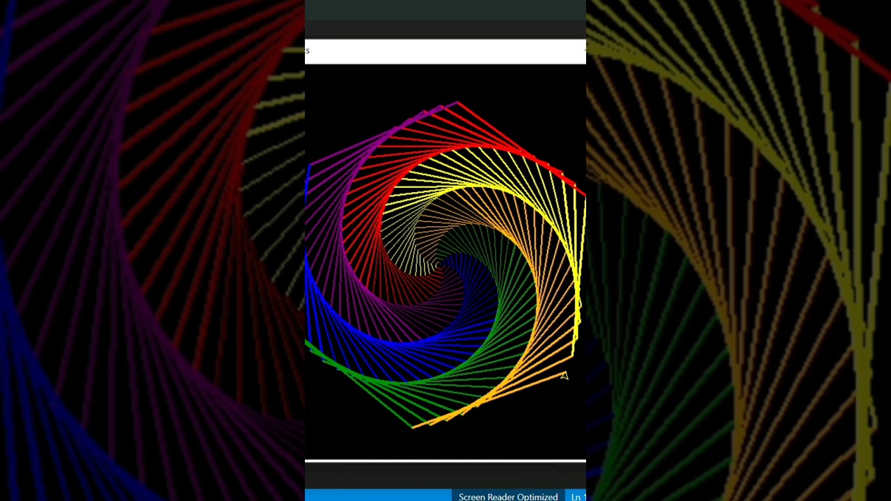 Draw  Rainbow Benzene using Turtle in Python #shorts #short #coding