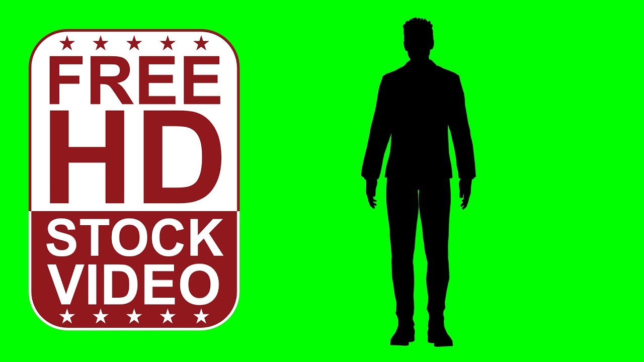 Free Stock Videos – man silhouette standing idle with arms crossing on green screen