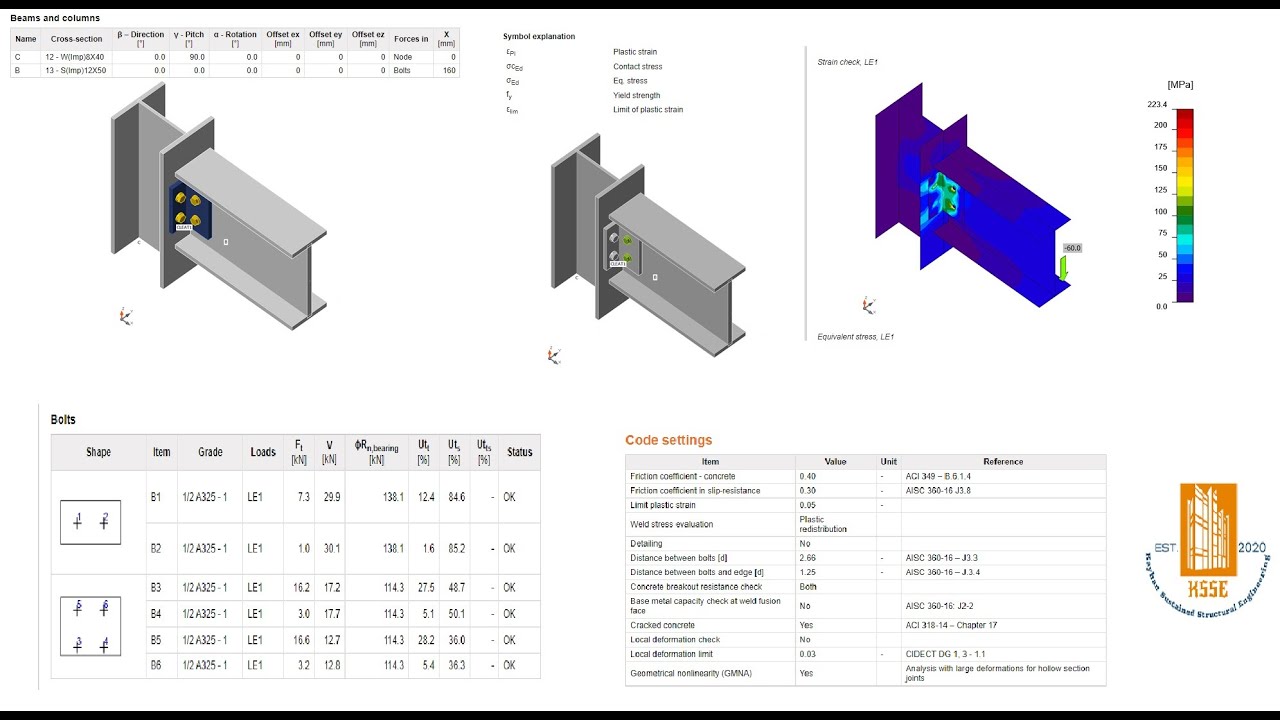 IDEASTATICA software Tutorial; Beam- column shear design connection