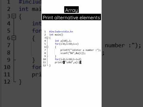 print alternative elements | array in c | #shorts #clanguage