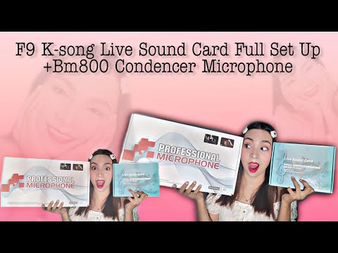 Unboxing F9 K-song Live Sound Card Full Set Up + Bm800 Condencer Microphone