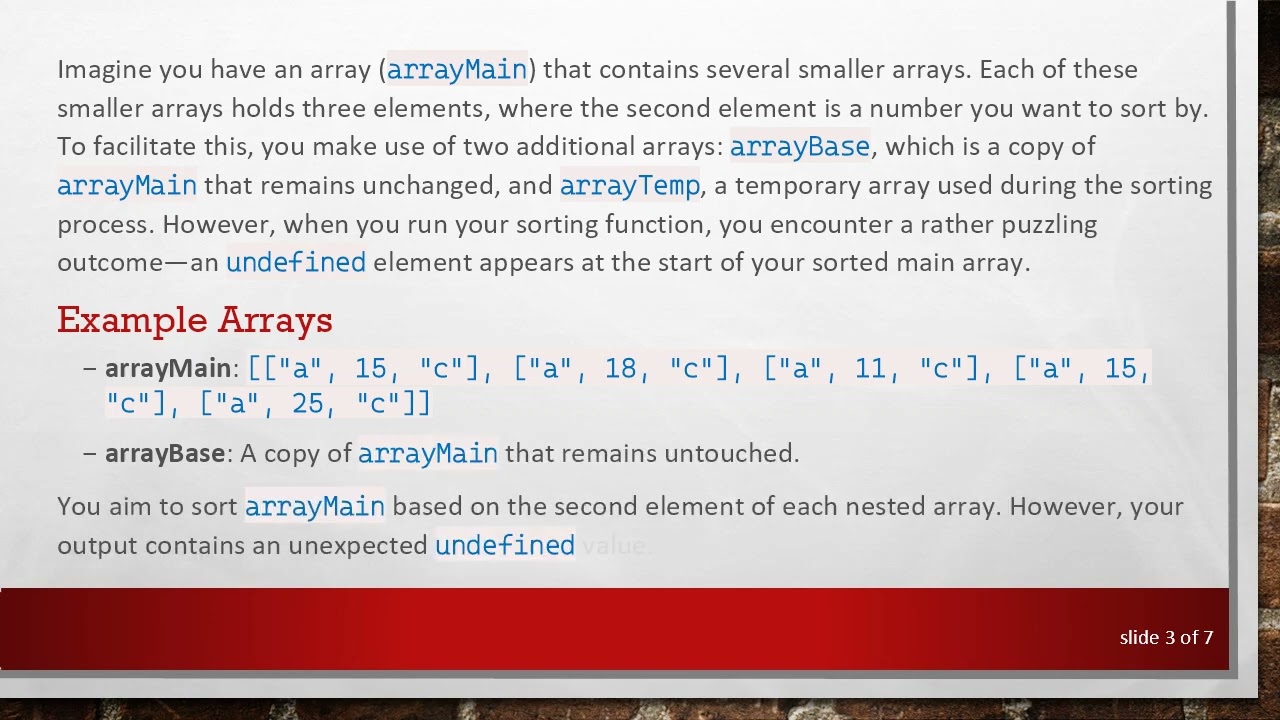 How to Sort Nested Arrays in JavaScript Without undefined Elements