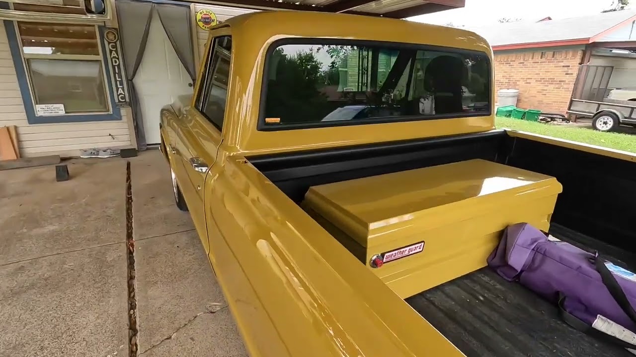 1972 c10 ochre gets windows tinted