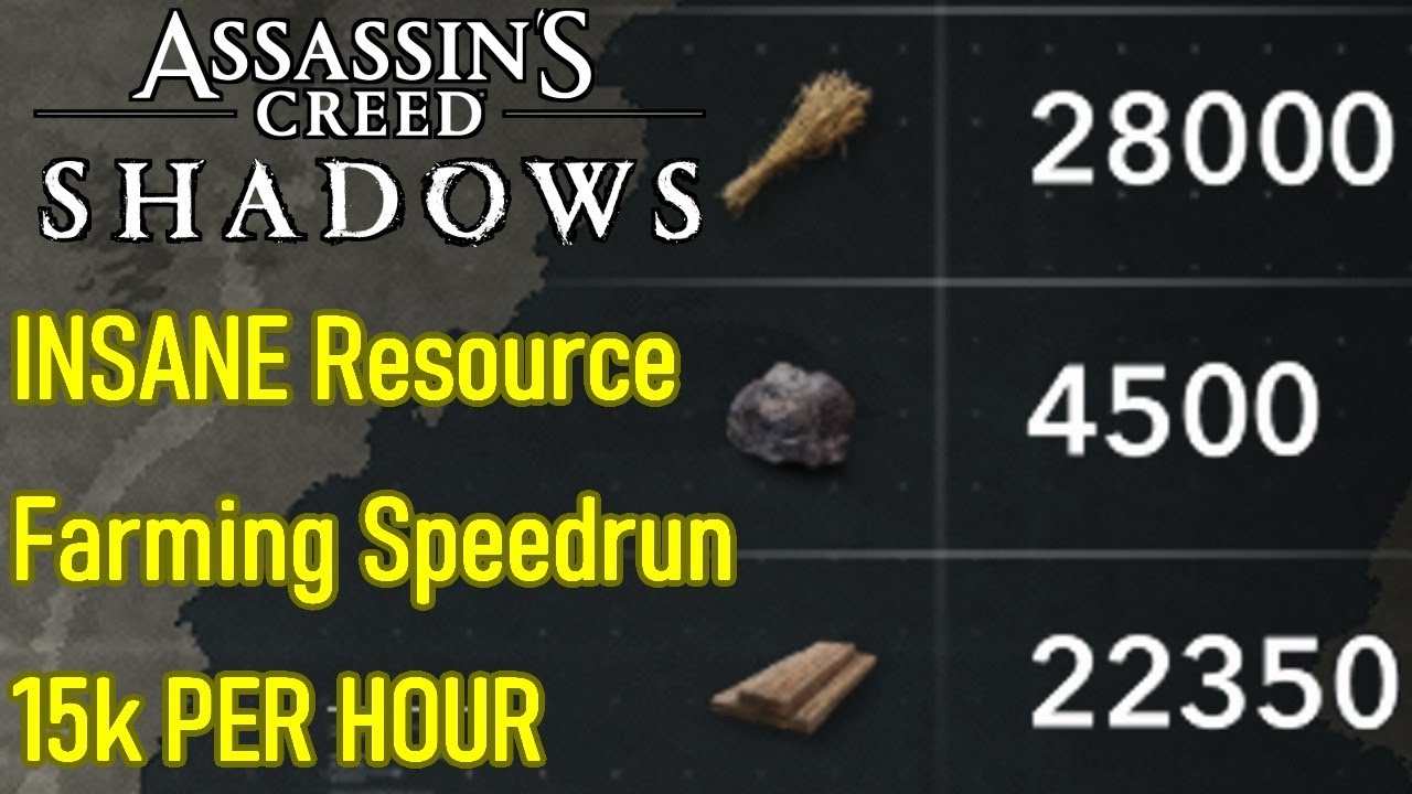 INSANE Resource Farming Route, 15,000 PER HOUR Seasonal SPEEDRUN in Assassin's Creed Shadows