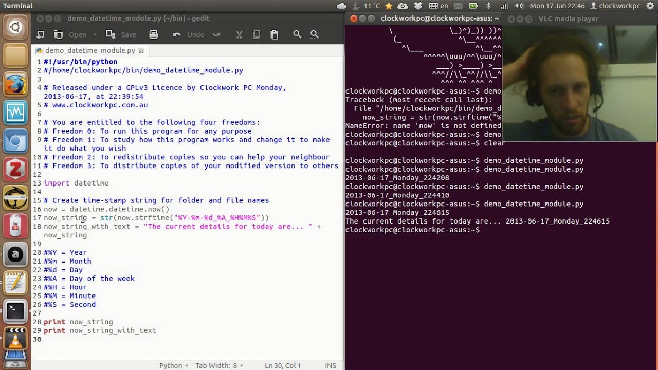 Using the datetime module in Python to create time-stamped files and folders
