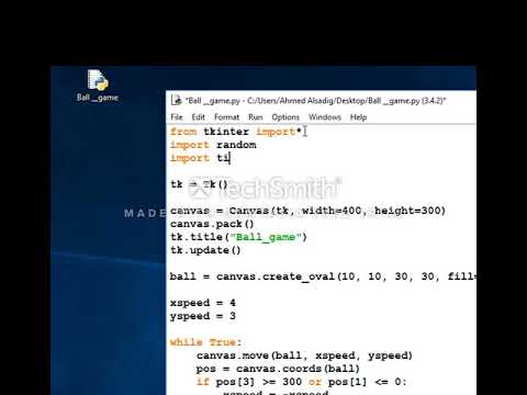 create Ball game python coding