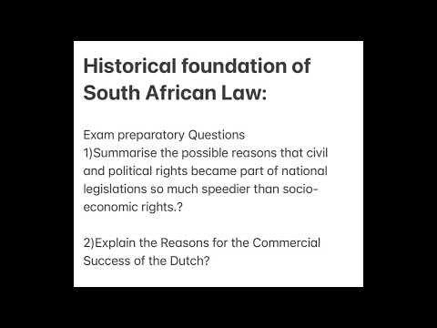 Historical foundation of SA Law|| Preparatory Q & A|| Session1📚📚⚖️⚖️
