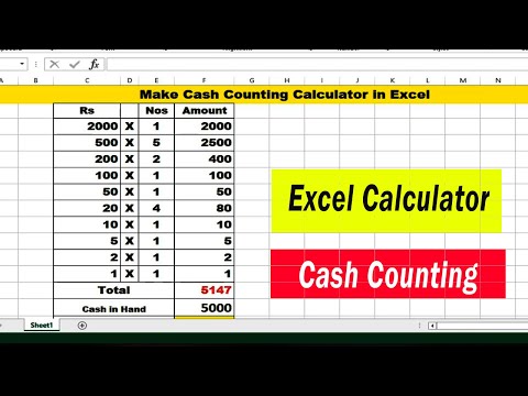 How to make cash counting calculator in MS Excel