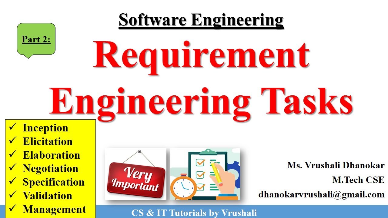 SE 15: Requirement Engineering Tasks Explained Simply with Examples @csittutorialsbyvrushali