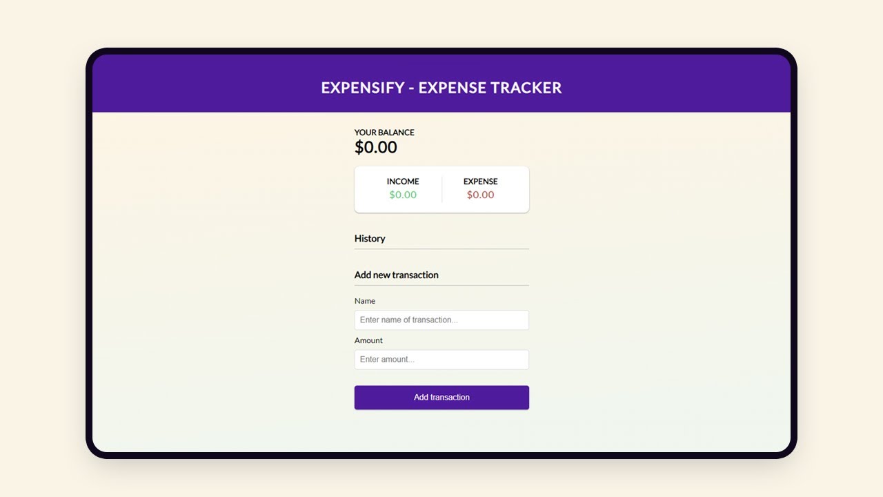 Build an Expense Tracker App with HTML CSS and JavaScript