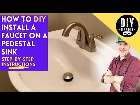 🔥 How to DIY Install a New Bathroom Faucet & Drain on an Old Pedestal Sink➔Step-by-Step Instructions