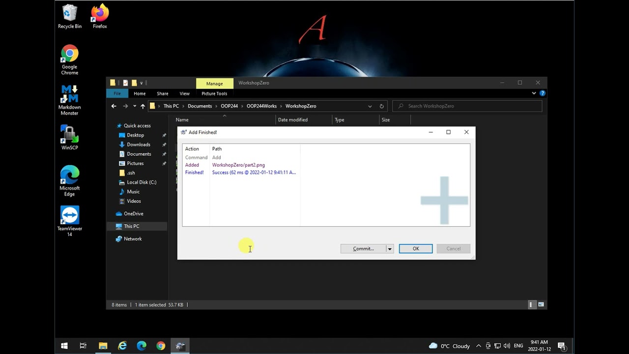 OOP: Workshop Zero  Step 8 (pull diff, add , modify, commit, push)