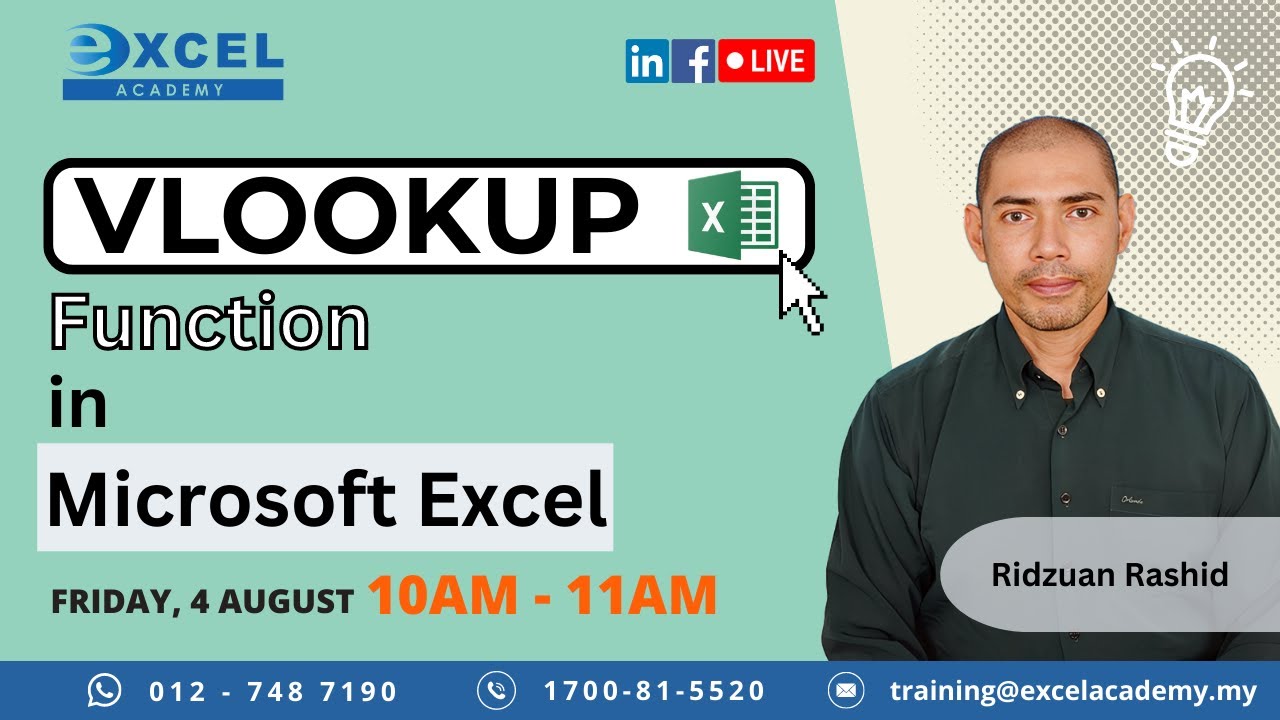 Learning Hour Webinar  Understanding VLOOKUP Function in Microsoft Excel | Learning Hour Ep 21