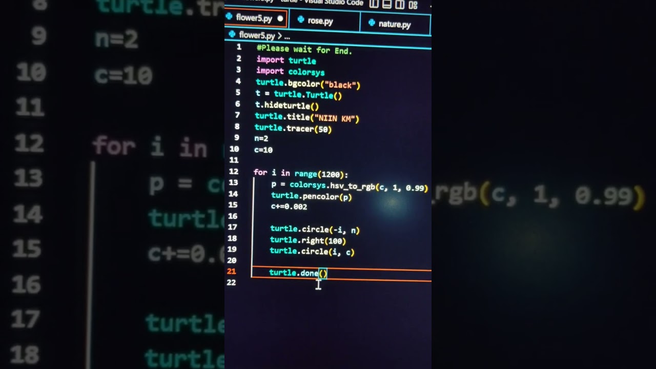 python amazing design | turtle | vs code #shorts @python