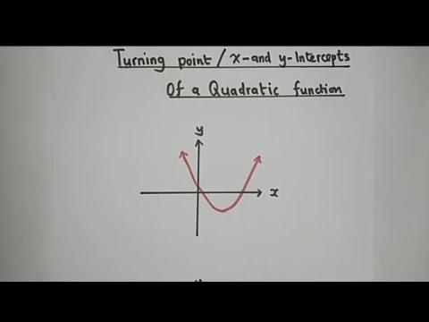 How to find the Turning point, x and y - intercept of a quadratic function