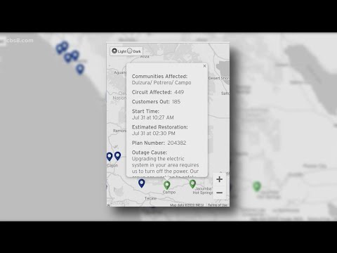 SDG&E power outages hit East San Diego County during excessive heat warning