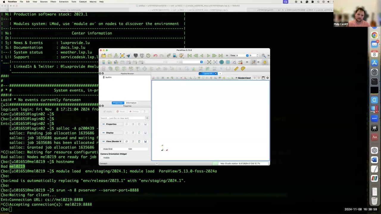 [High performance computing] How to connect to a remote ParaView server on Meluxina