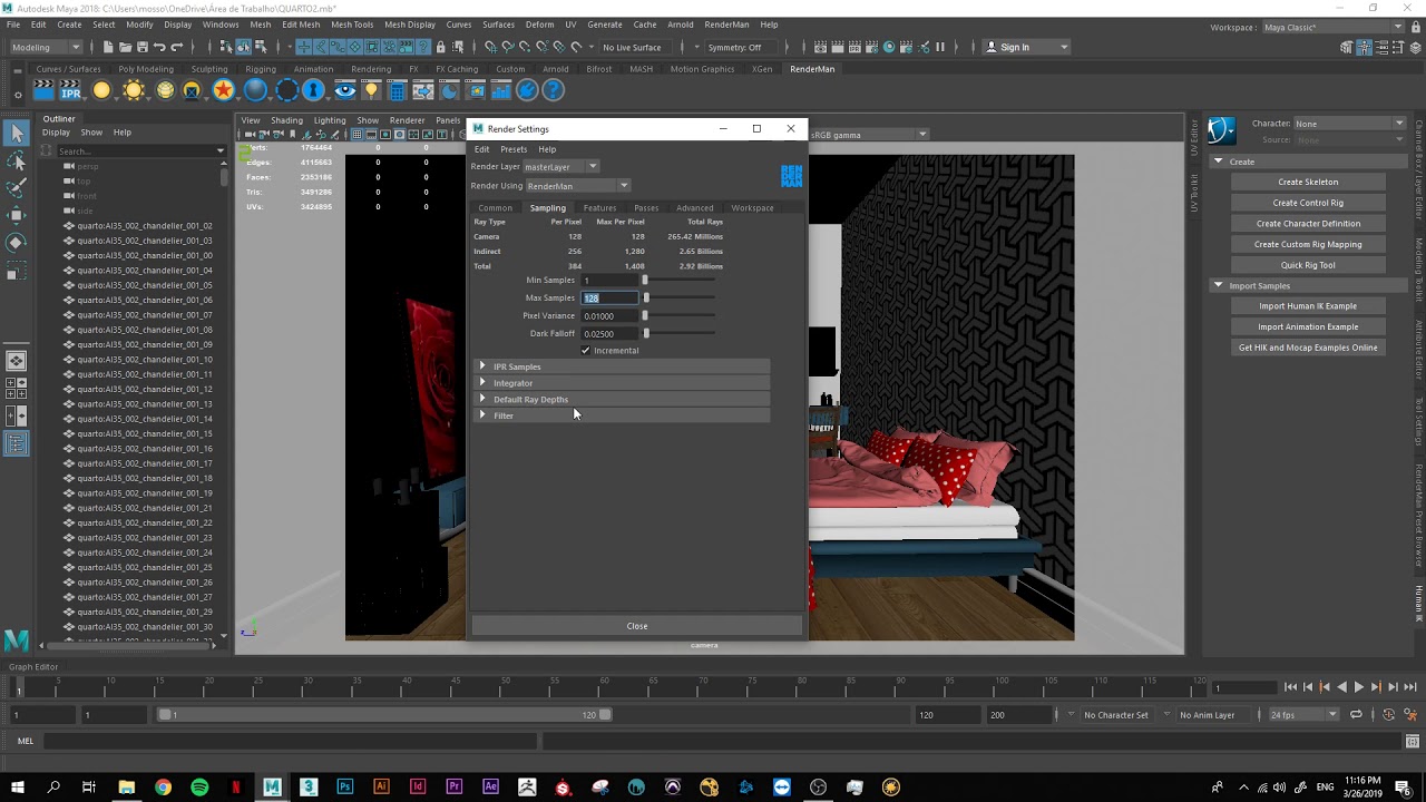 TUTORIAL- Render setup - Renderman e Arnold