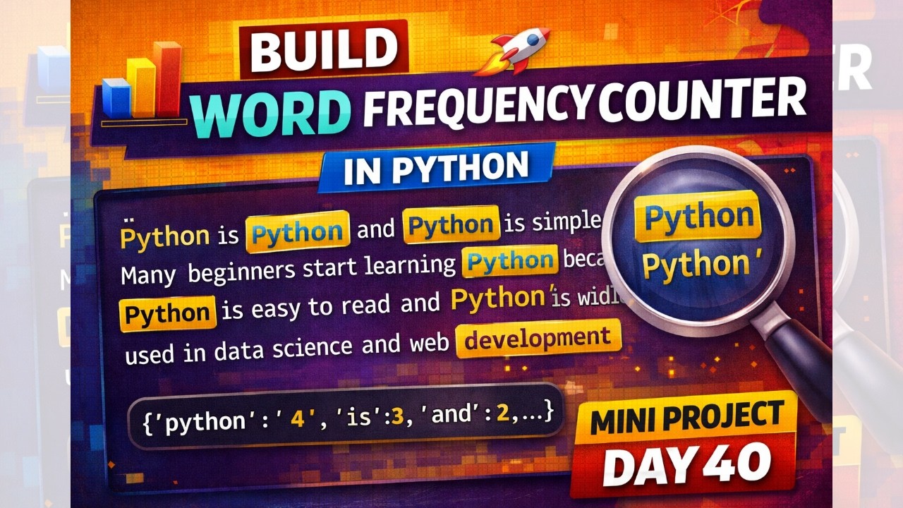 Lesson 40 - Word Frequency Counter in Python | Mini Project for Beginners | 100 Days of Python