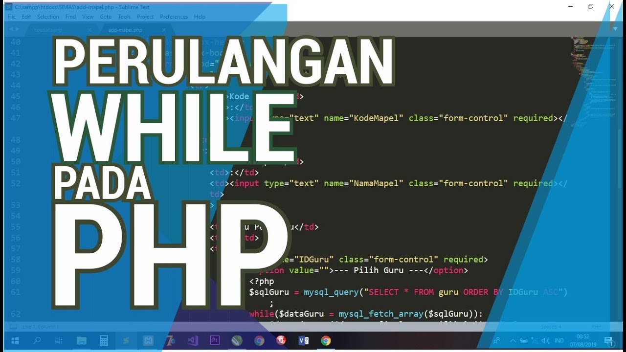 PERULANGAN WHILE PADA PHP