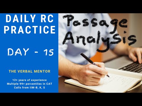 RC Practice Passage Analysis: Part- 15 Video Lecture - Crash Course for CAT