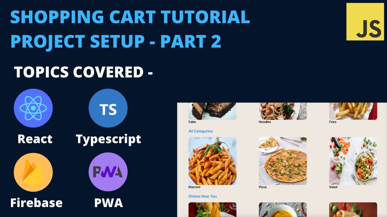 Shopping Cart Project Setup | React, Context API , Typescript, PWA, Firebase