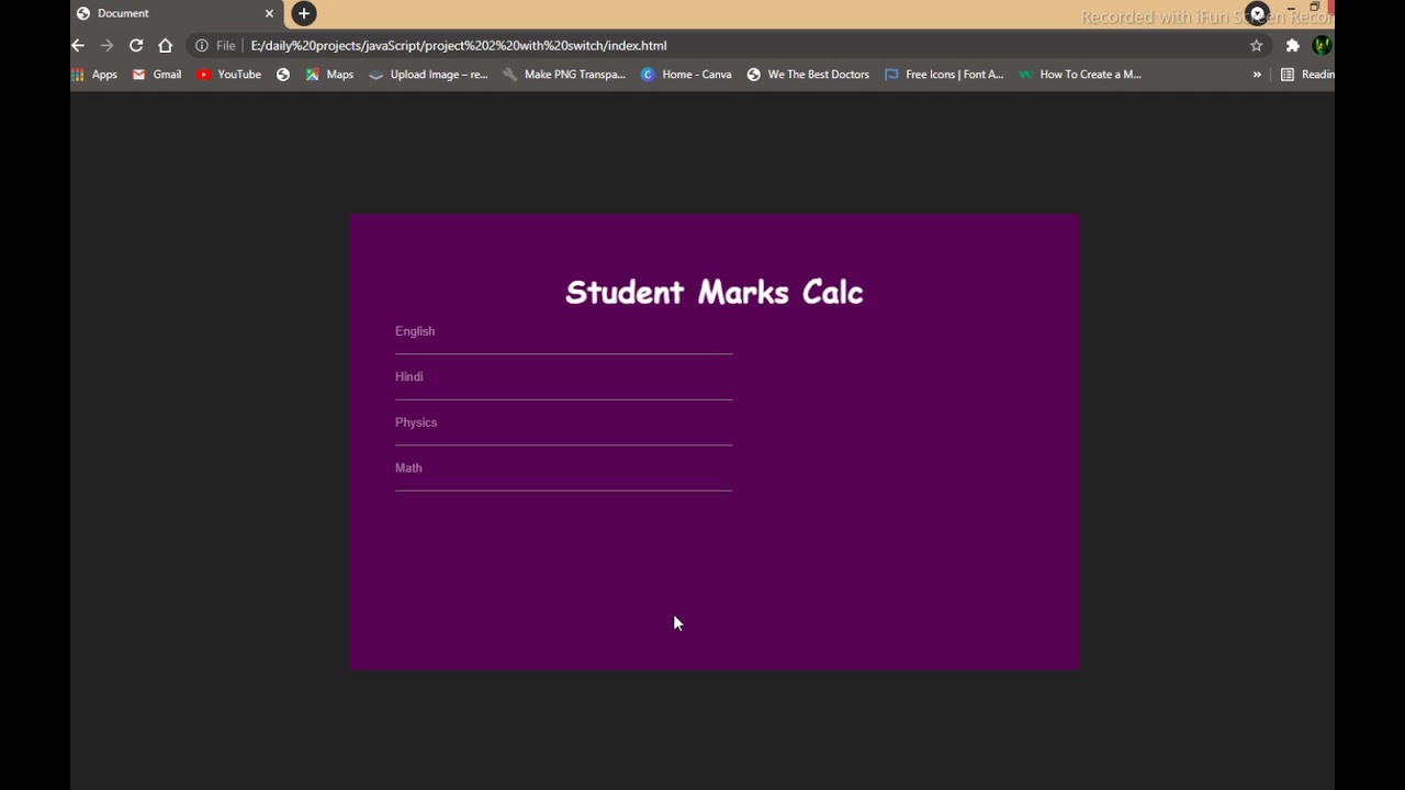 Student Marks Calculator | HTML CSS and JavaScript