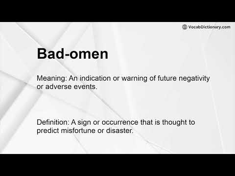 Bad-omen Meaning