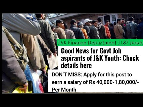 J&K Finance Department 1187 posts 2020 || good news for J&k asiprent #JKSSB