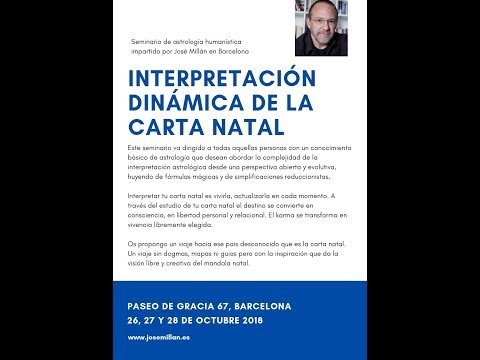 Curso presencial de interpretación de la carta natal en Barcelona el 26, 27 y 28 octubre.