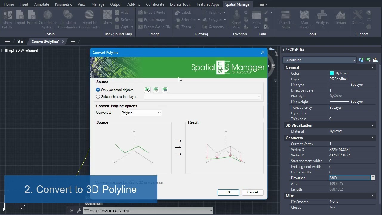 Convert polyline type in DWG
