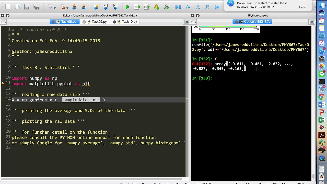 PHY667 - Basic PYTHON - Task 08 - Statistics