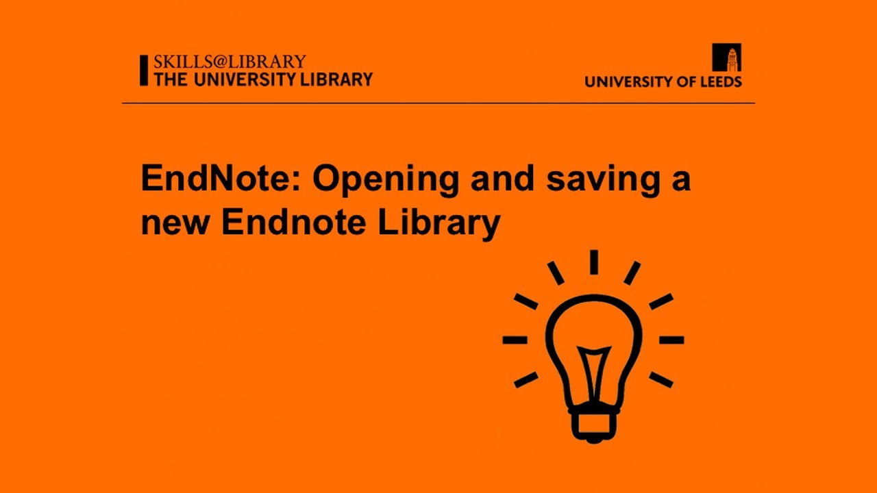 EndNote X8: Opening and saving a new EndNote library