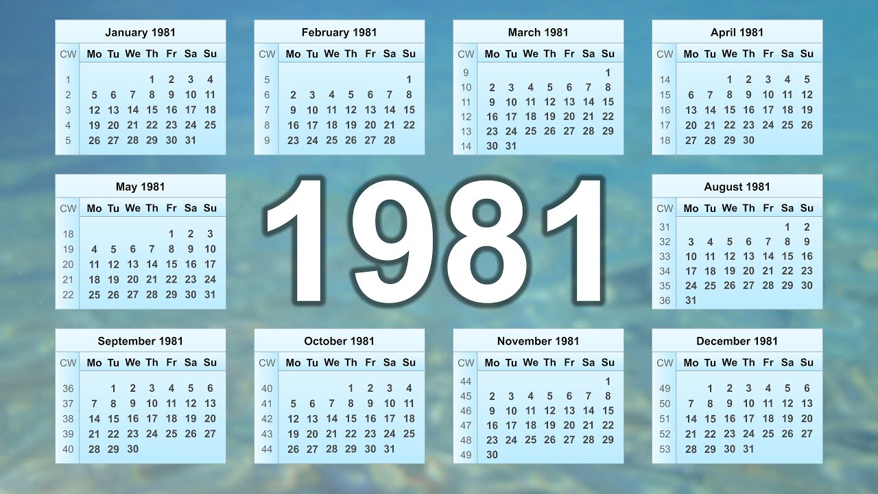 1981 Calendar